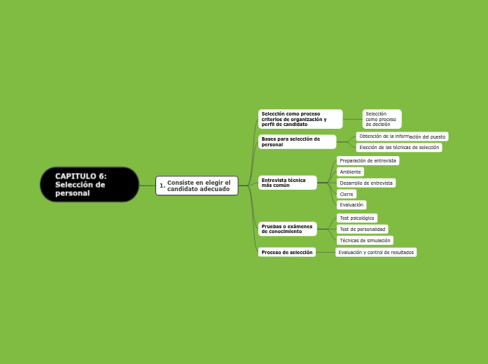 CAPITULO 6: Selección de personal - Mind Map